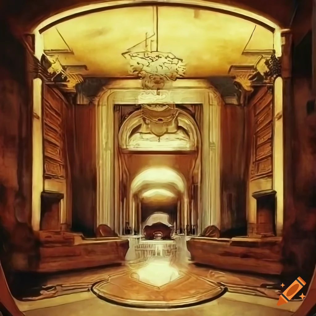 Vintage art deco hotel lobby with space tug theme on Craiyon