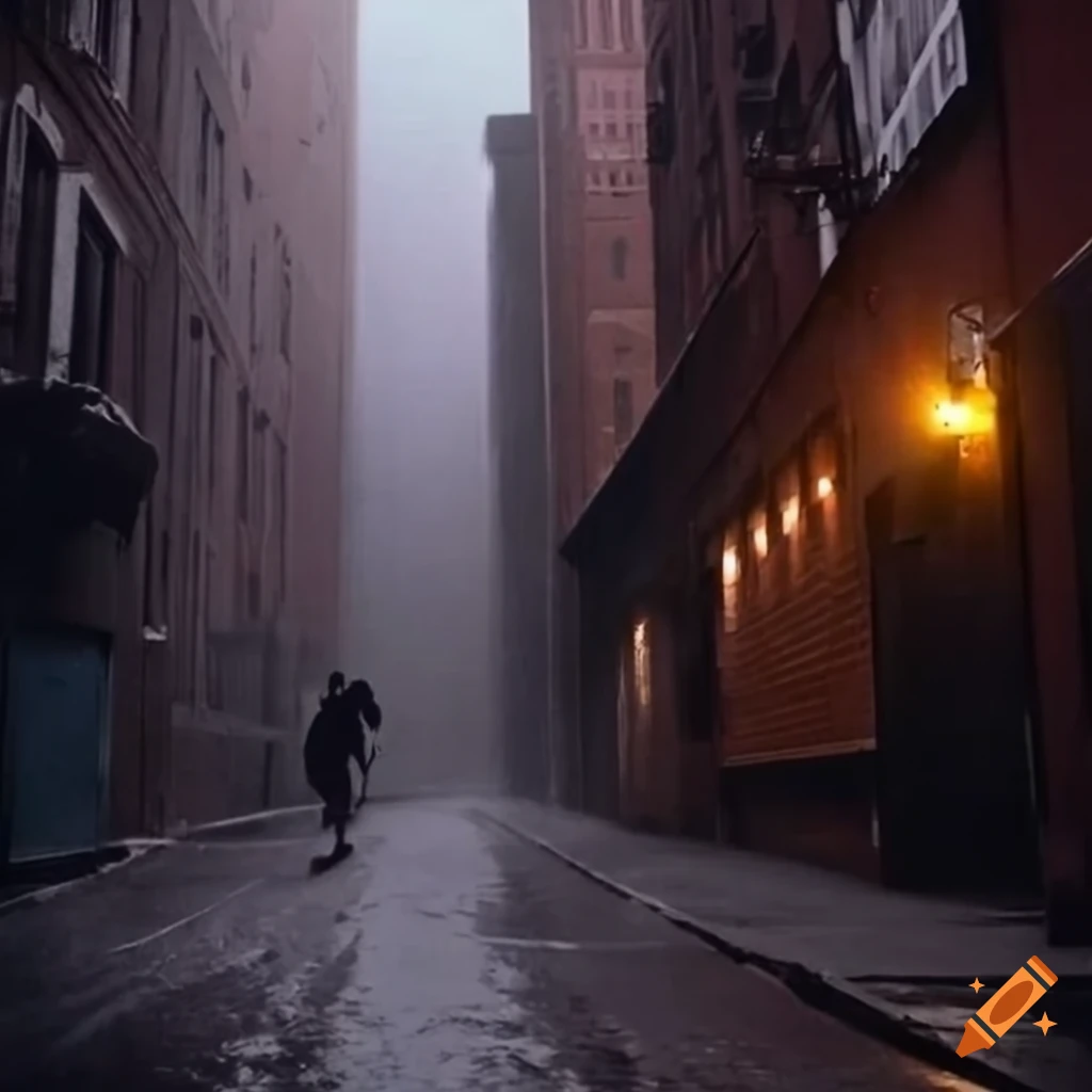 90s noir movie scene in a New York back alley on Craiyon