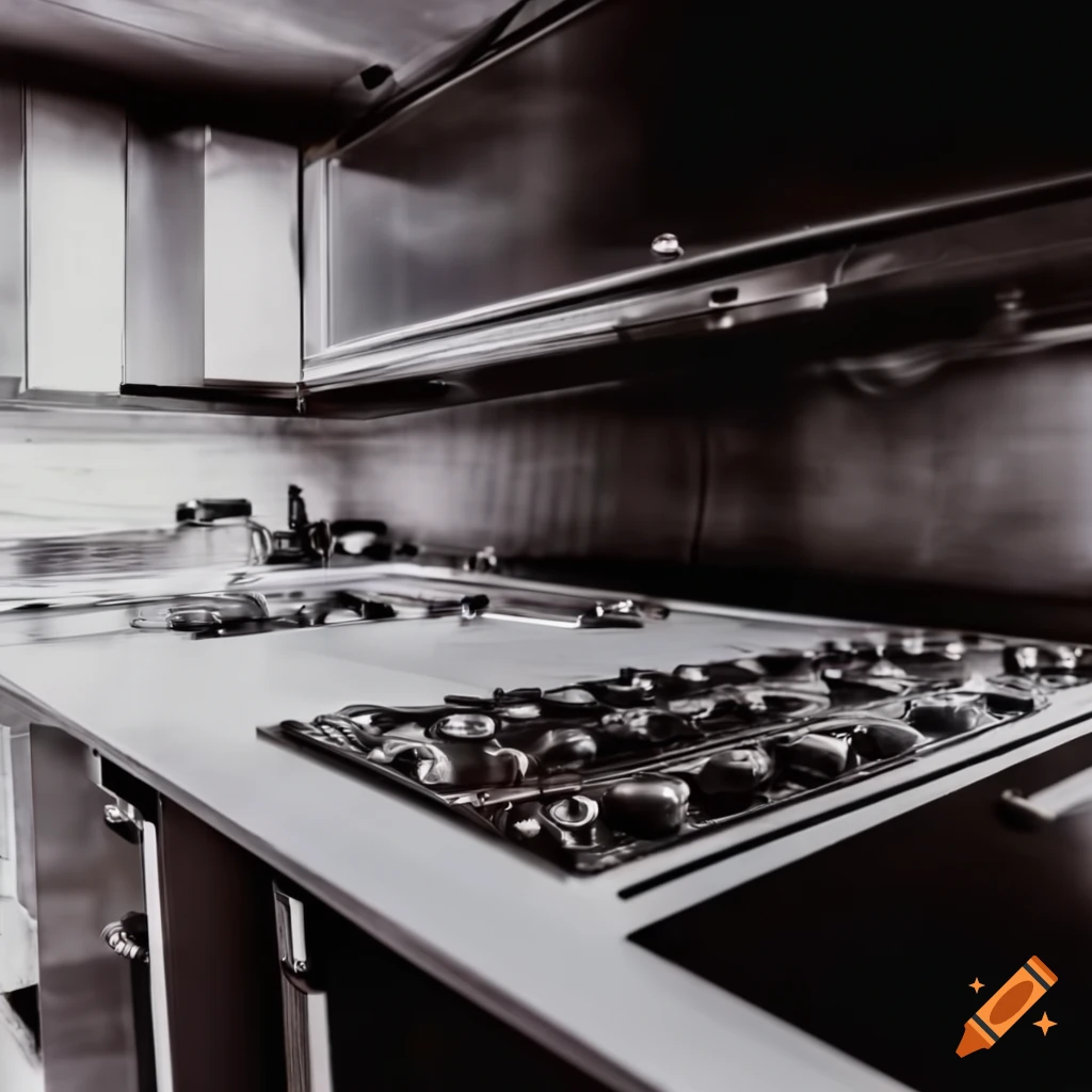 Interior perspective of a large industrial kitchen