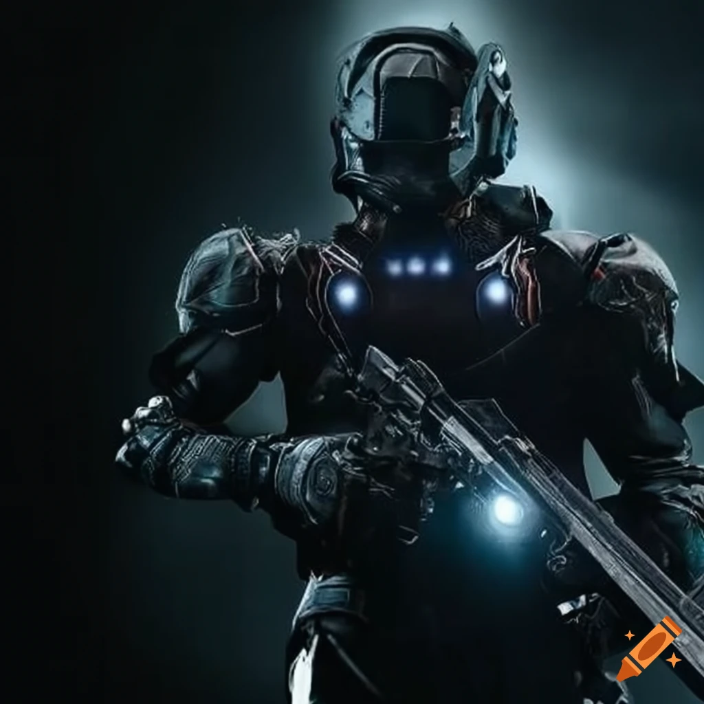 Futuristic samurai guarding his land on Craiyon