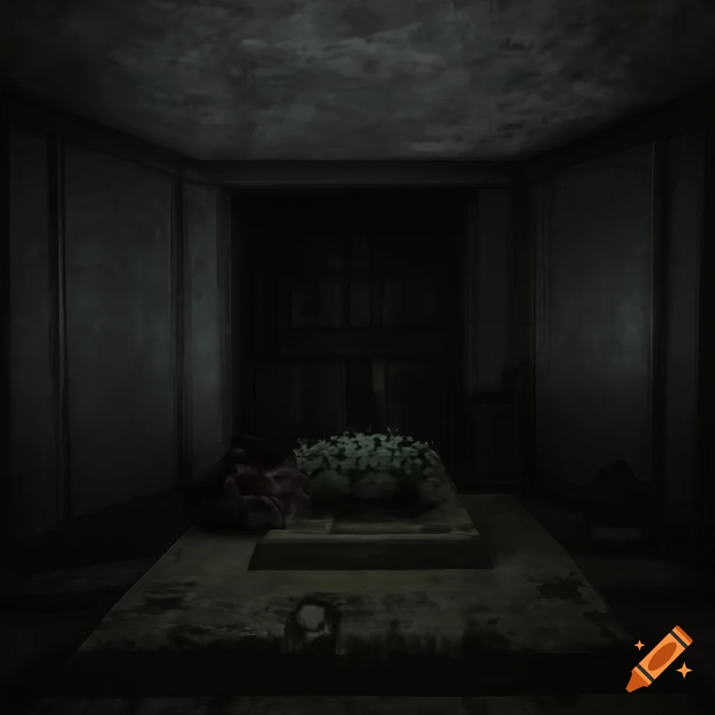 Retro video game scene with a memorial grave on Craiyon