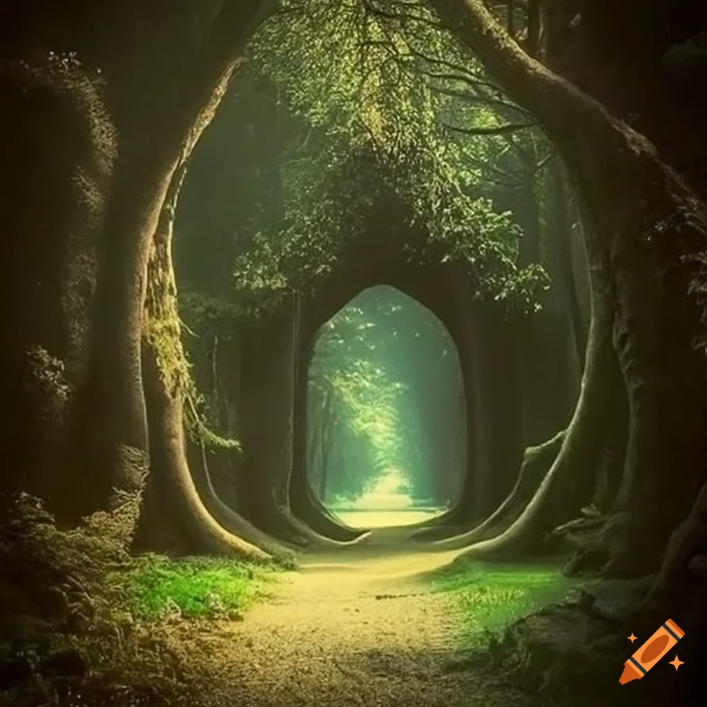 Vintage photo of a magical gateway on Craiyon