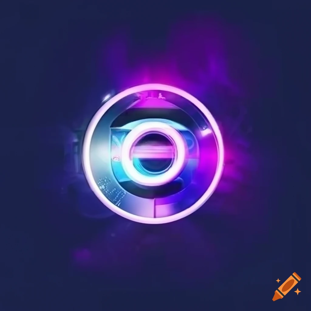 Futuristic logo design with neon lights and ai elements on Craiyon