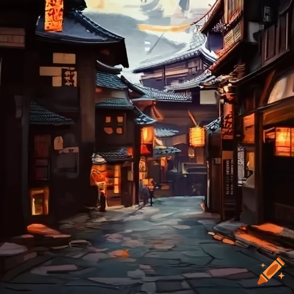 Beautiful ancient japanese sales street on Craiyon