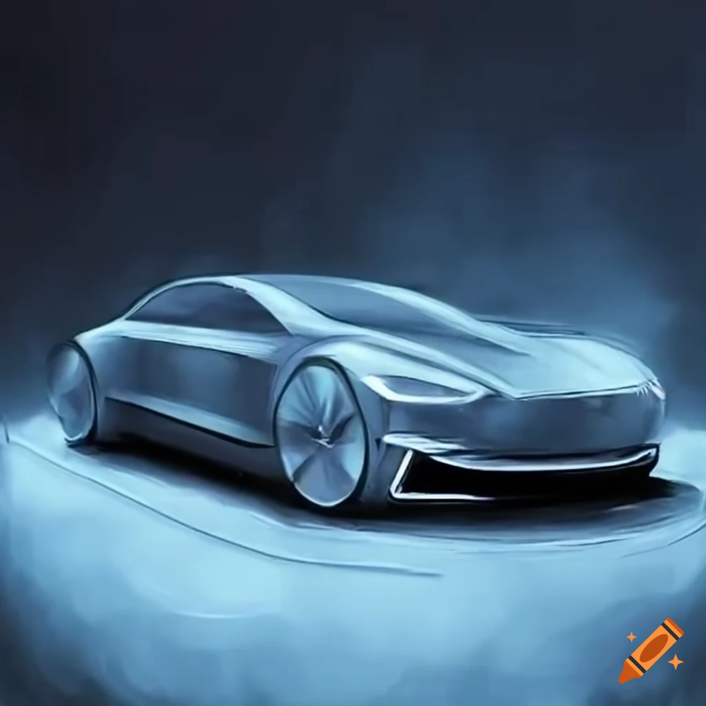 Elon musk in a white tuxedo driving a tesla on Craiyon