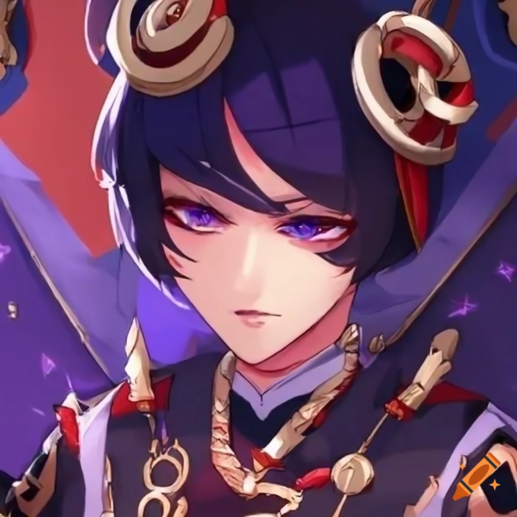 Scaramouche from genshin impact whit modern clothes on Craiyon