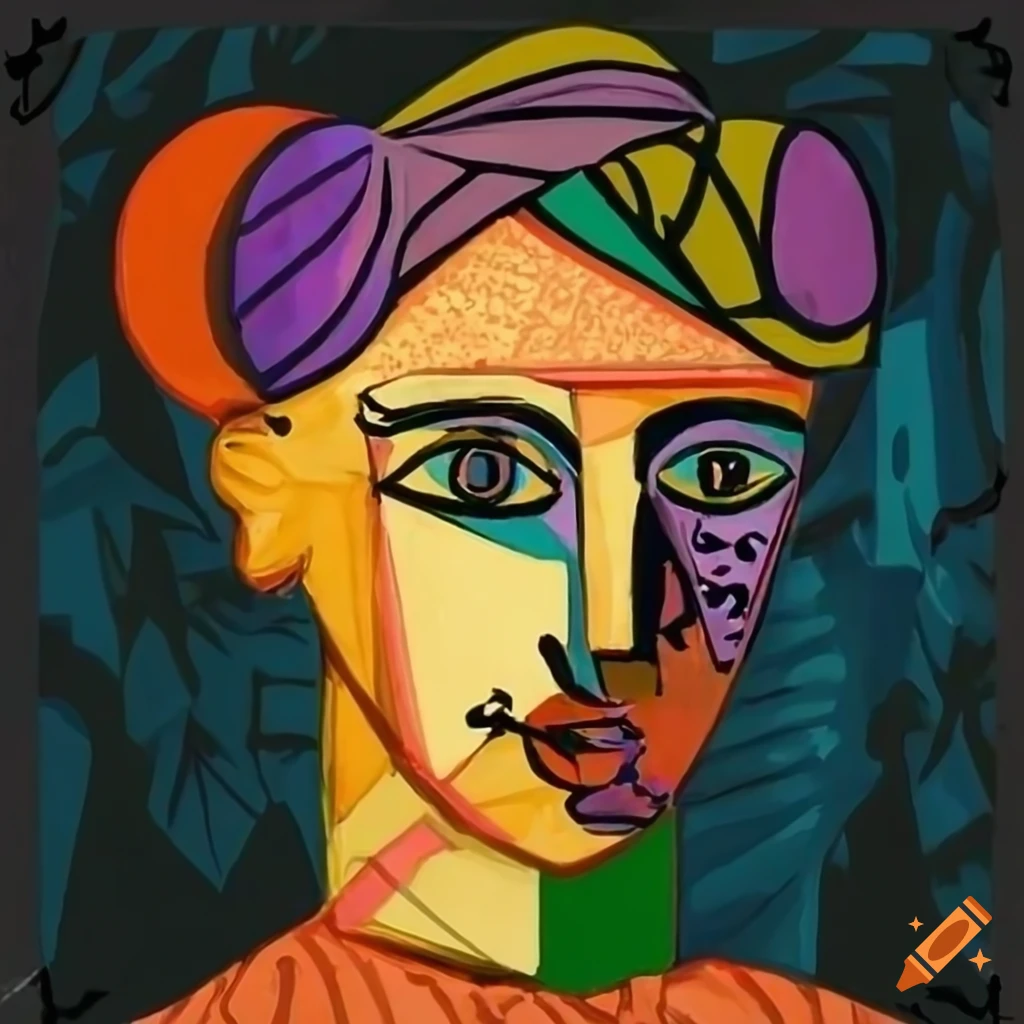 Abstract portrait of a woman in picasso's style on Craiyon