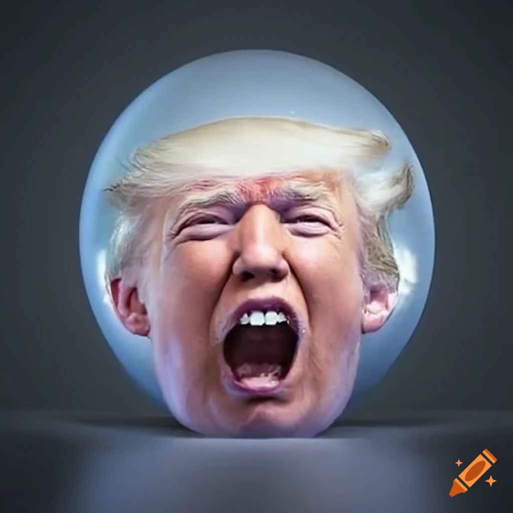 Satirical image of donald trump as a floating ball on Craiyon