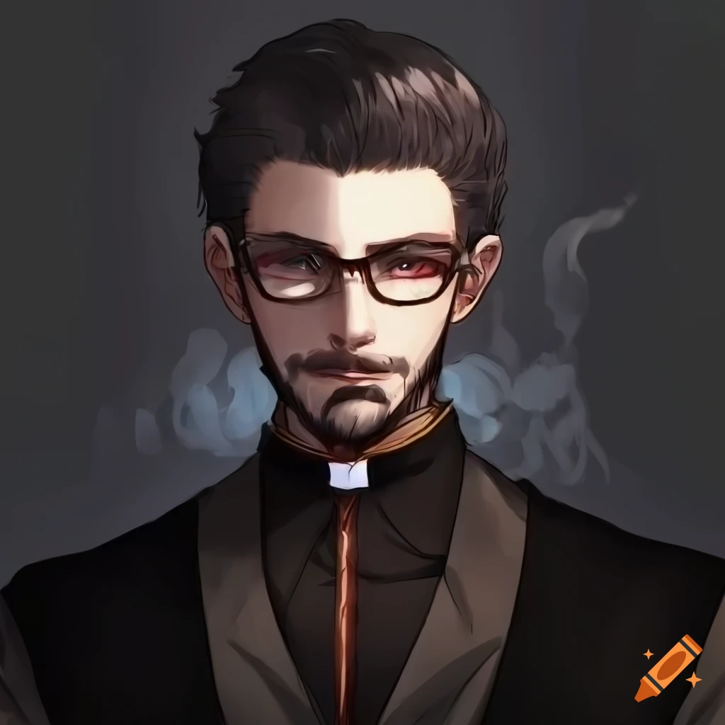 Older strict asian professor in high detail anime style on Craiyon