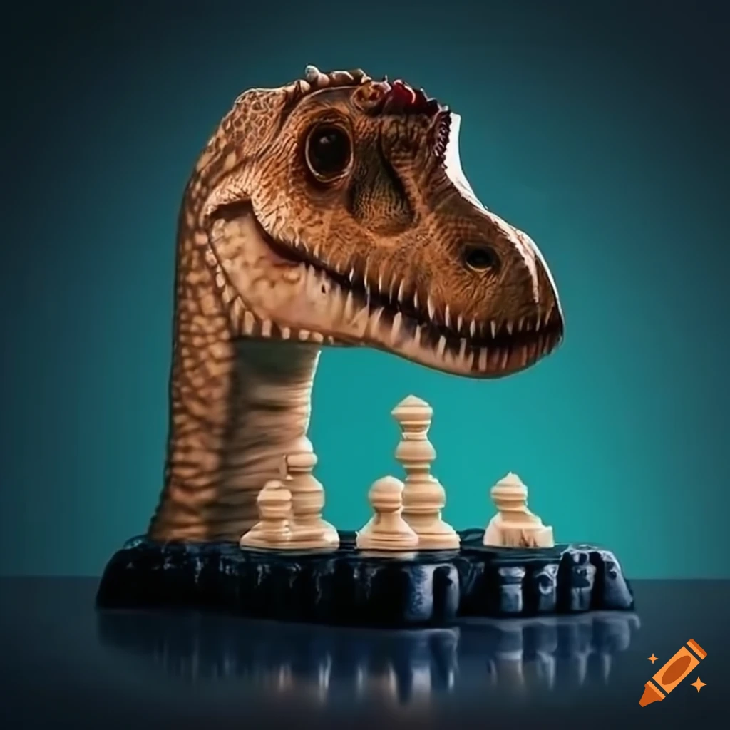 Dinosaur chess game on Craiyon