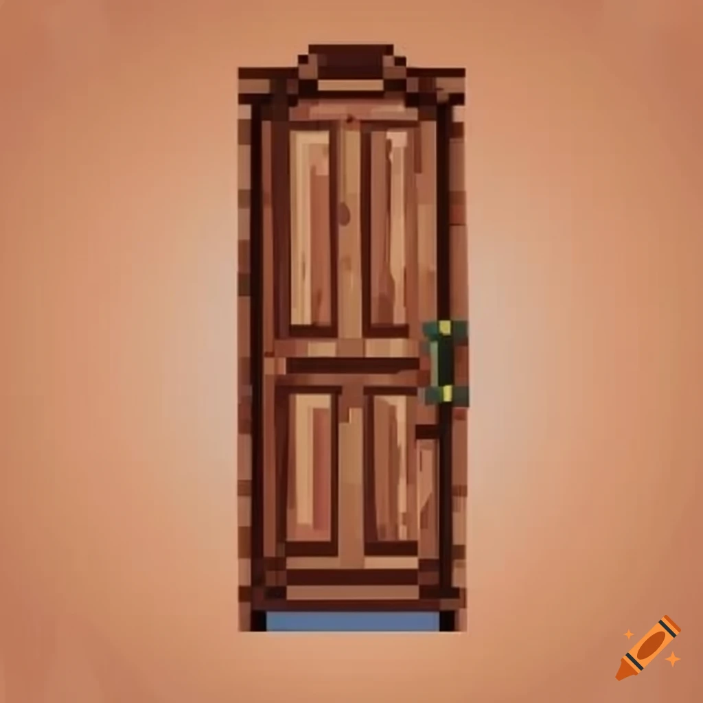 Pixel art wooden door on Craiyon