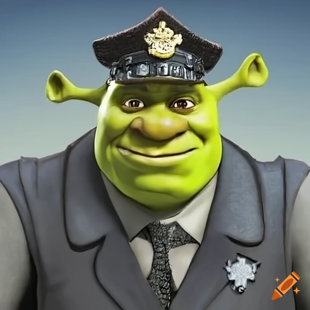 Cartoon character dressed as a policeman on Craiyon