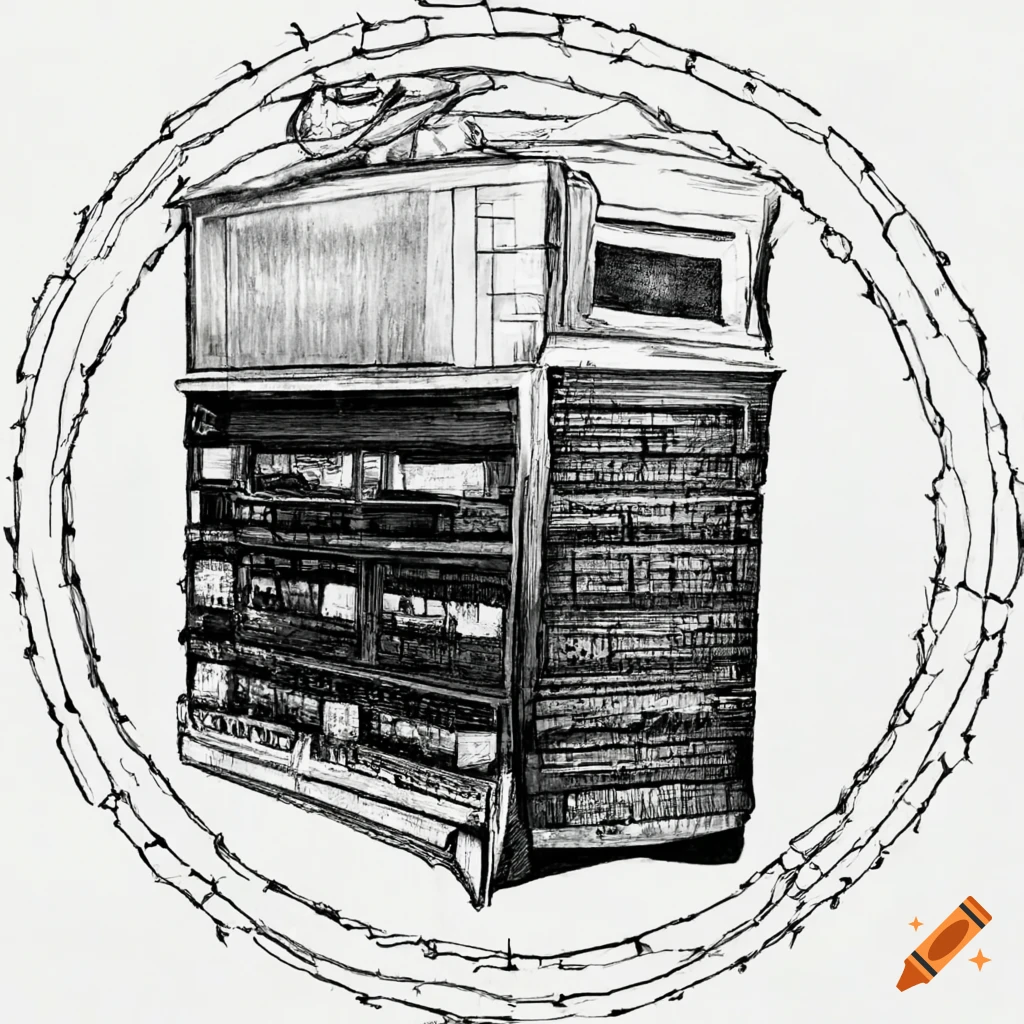 Illustration of a server room on Craiyon