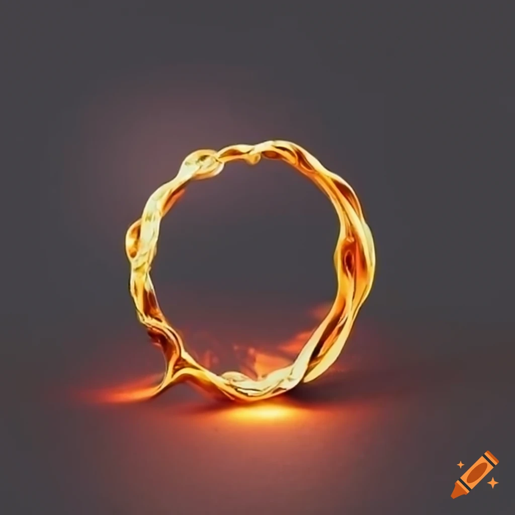 Golden ring with fiery design on Craiyon