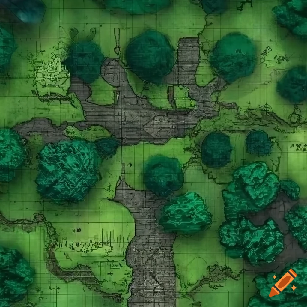 Epic battle map in a forest environment on Craiyon