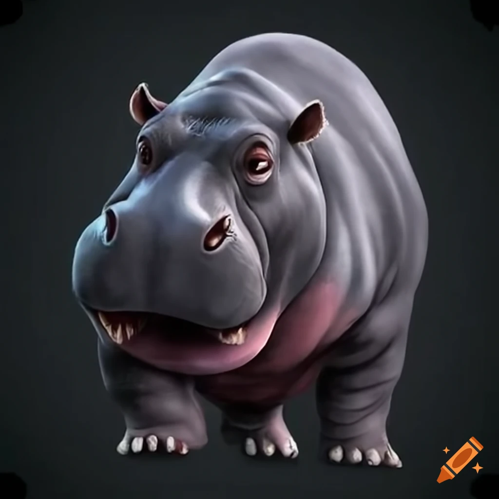 Hippo 3d on Craiyon