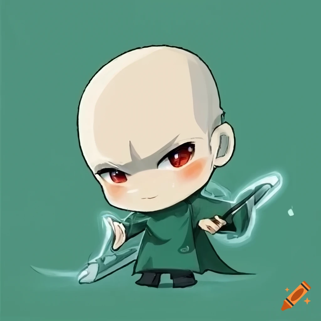 Chibi anime illustration of voldemort on Craiyon