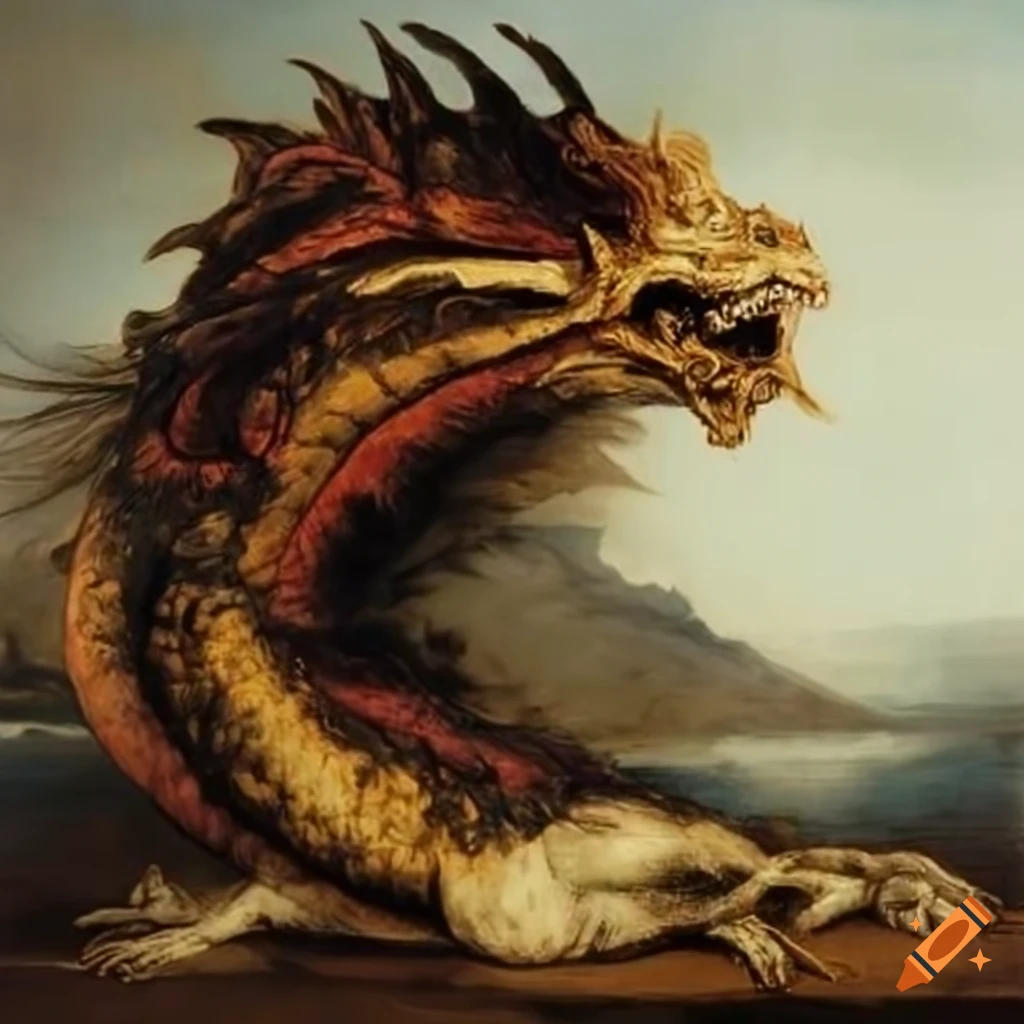 Goya's dragon painting on Craiyon