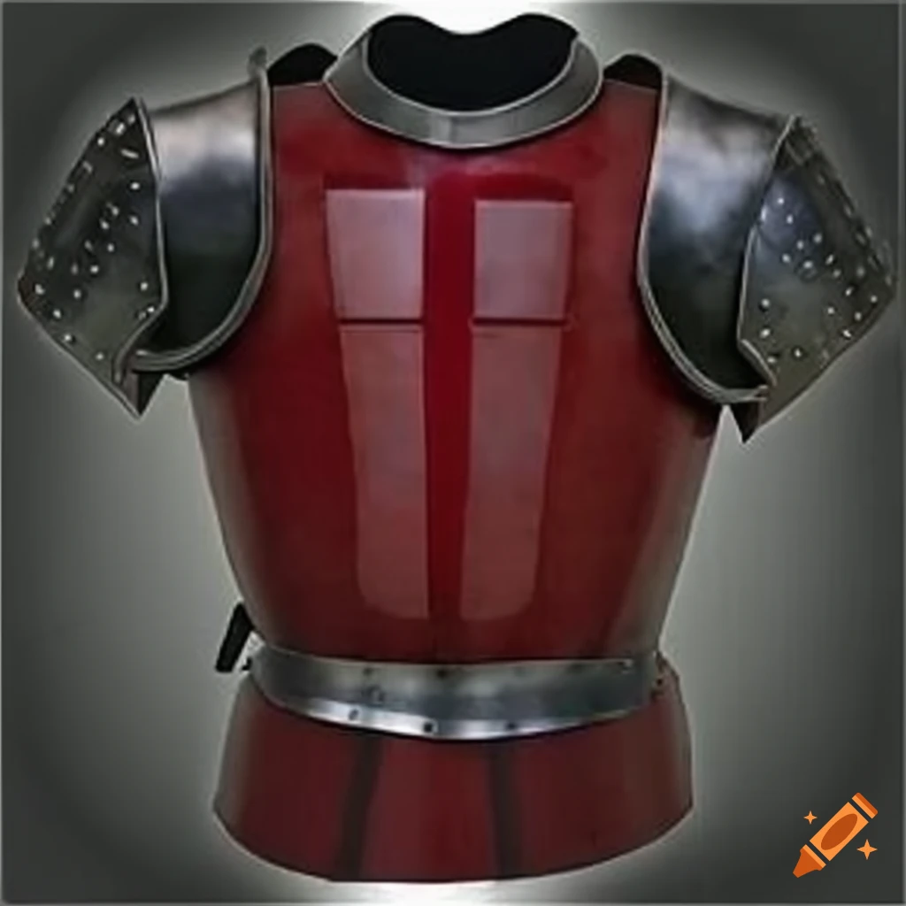 Dark red medieval armor on Craiyon