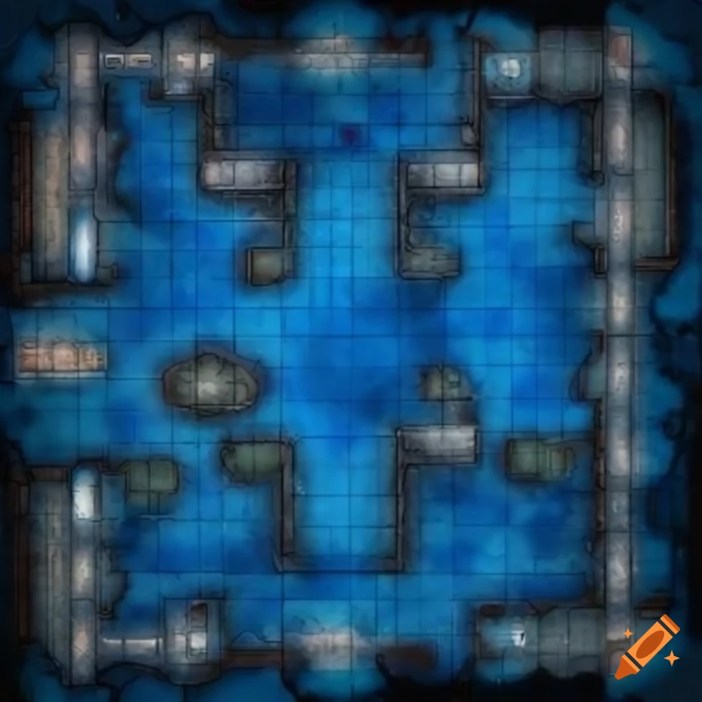 Dynamic d&d-style map for a combat encounter in underground tunnels on ...