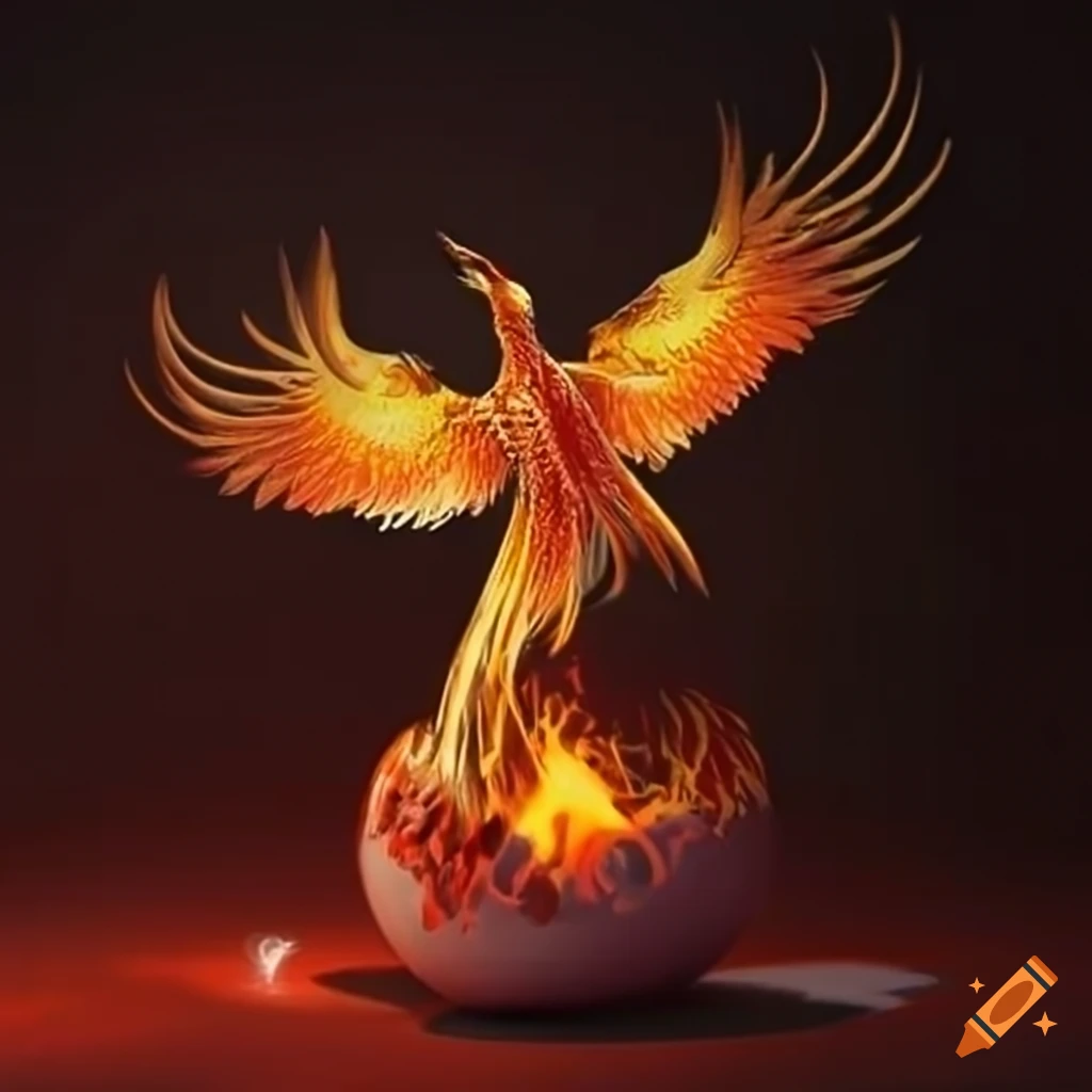 Majestic red realistic phoenix on Craiyon
