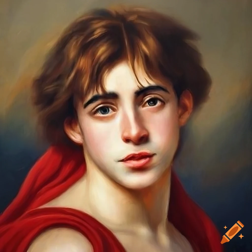 Oil painting of a confident male god from greek mythology on Craiyon