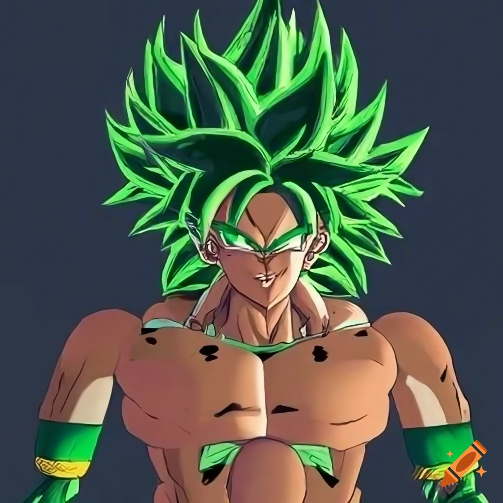 Inverted colors Broly artwork on Craiyon