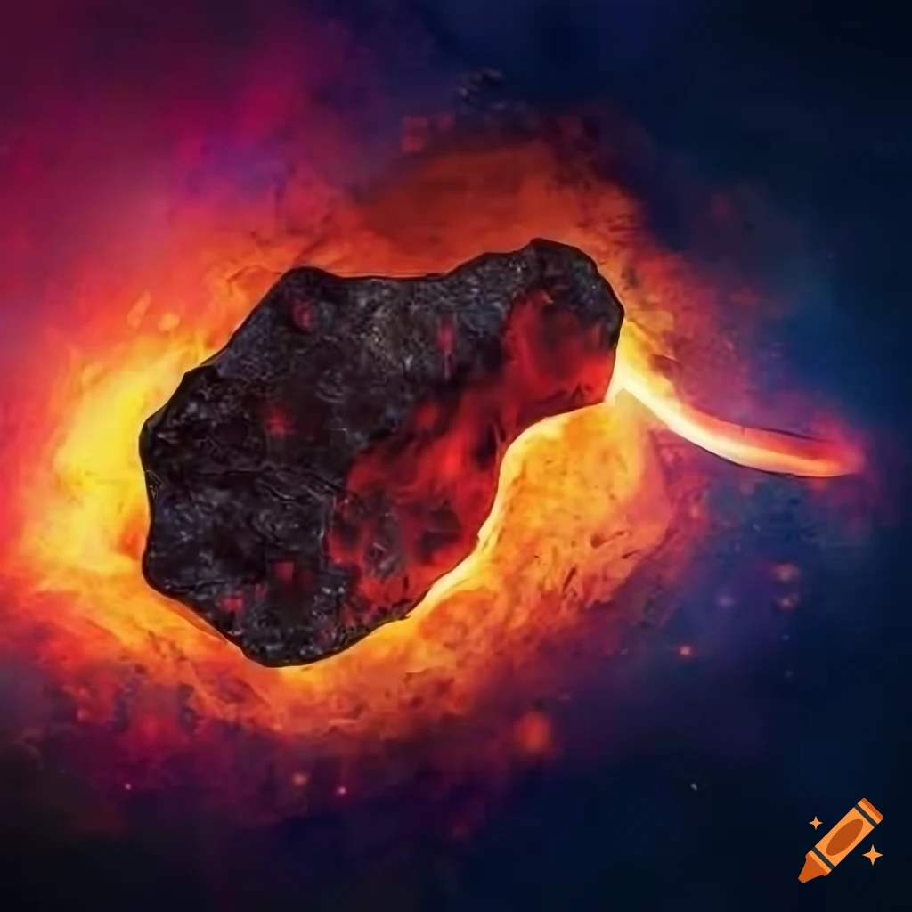 Digital art of a flaming meteorite on Craiyon