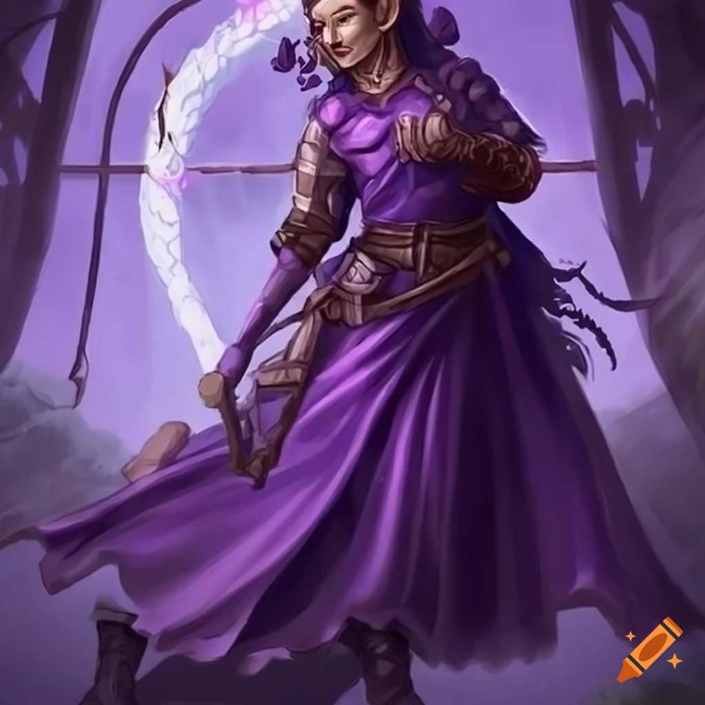 Character sheet of a lavender lady on Craiyon