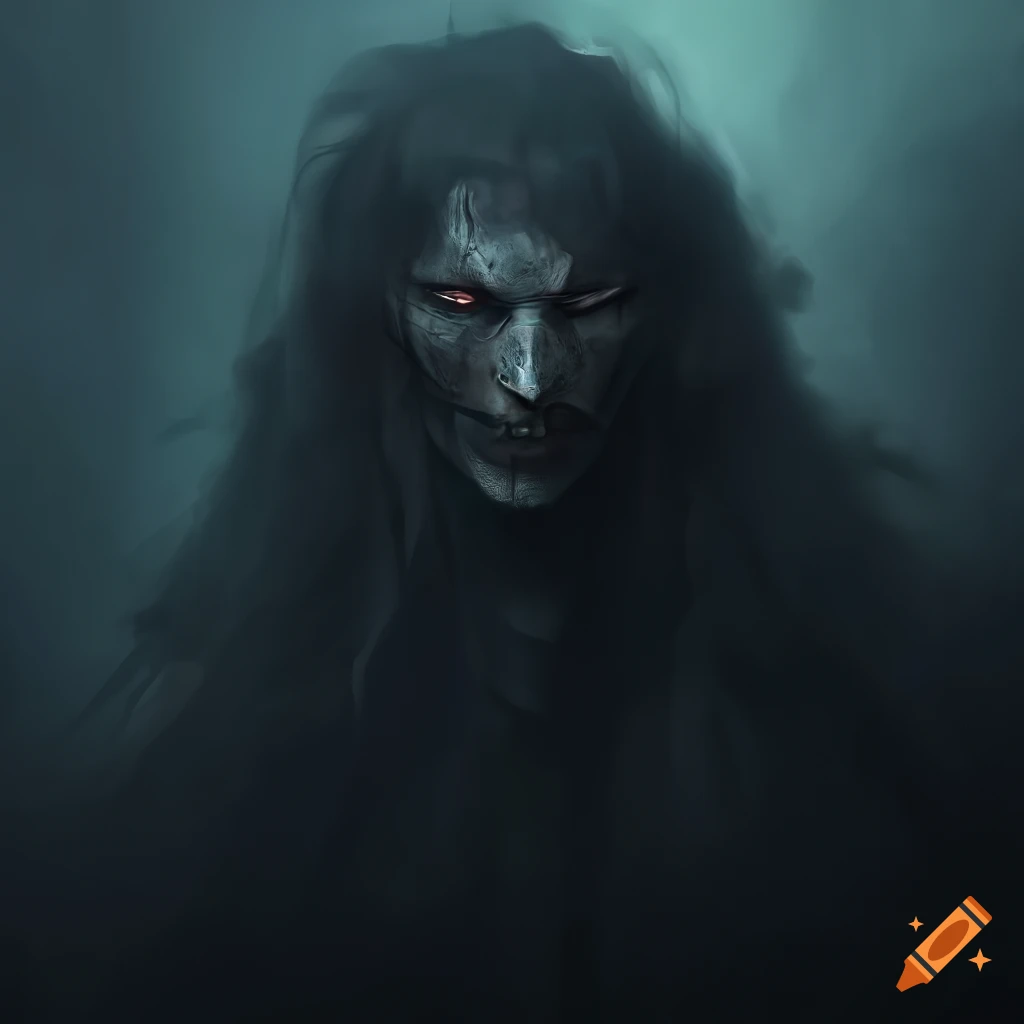 Hyperrealistic image of a sinister, brooding darkness on Craiyon