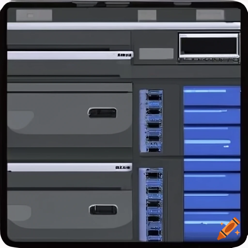 Labeled server equipment on Craiyon