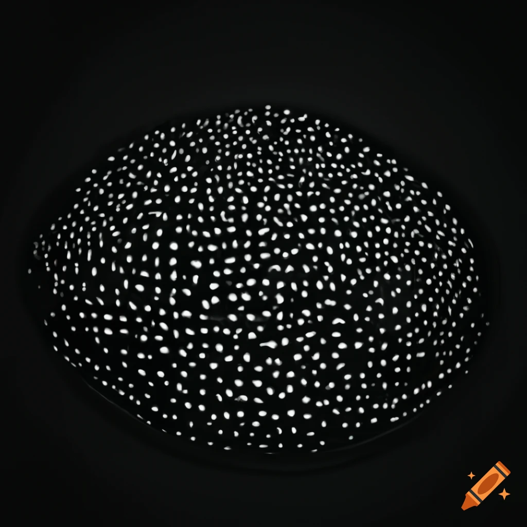 Close-up of a spherical seed with concentric circles on orange ...