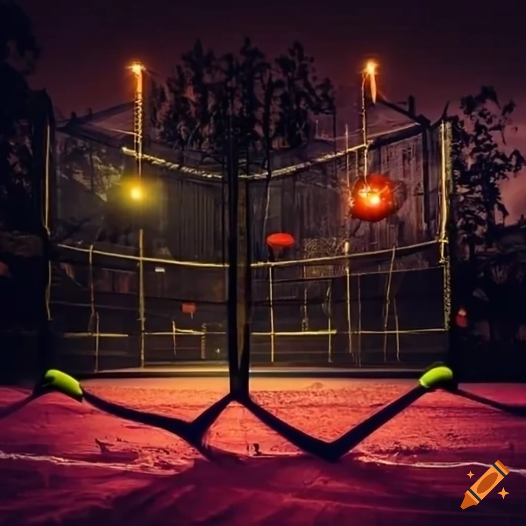 Halloween-themed padel court
