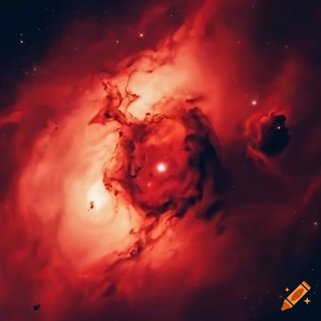 Red nebula in space on Craiyon