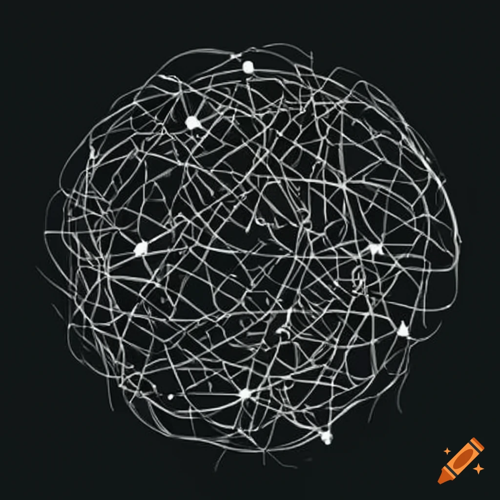 Pencil drawing of interconnected neurons and synapses on Craiyon