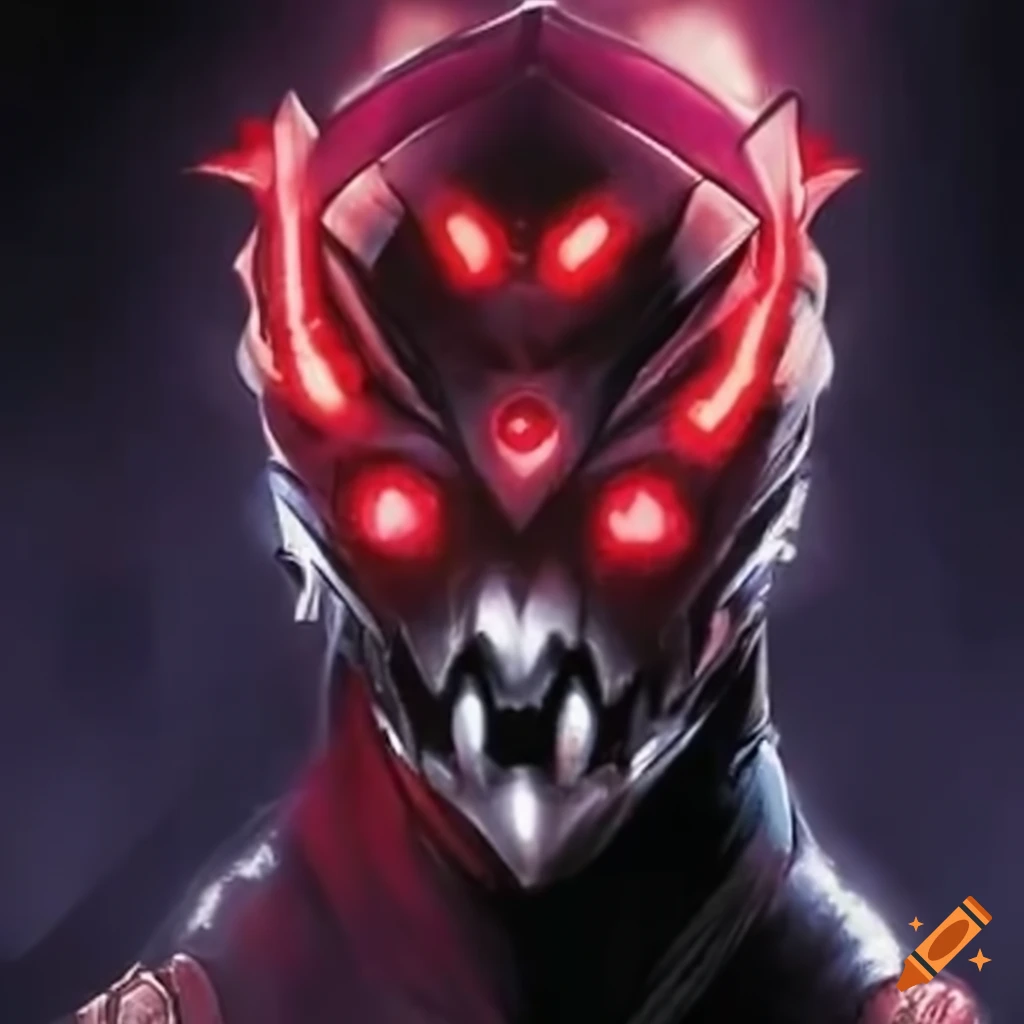 Fan art of a menacing power ranger with red eyes