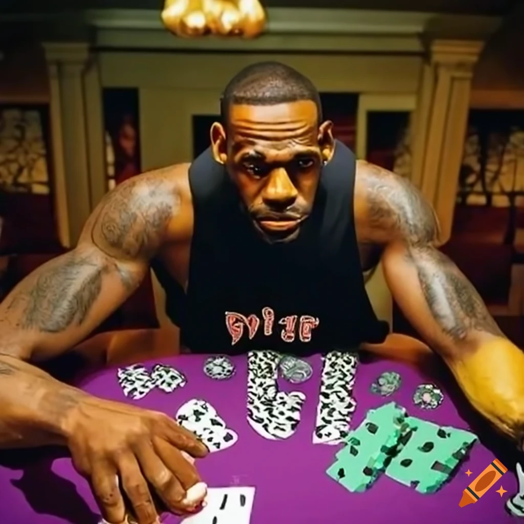Image of LeBron James, Homer Simpson, and a wild panda playing poker on ...