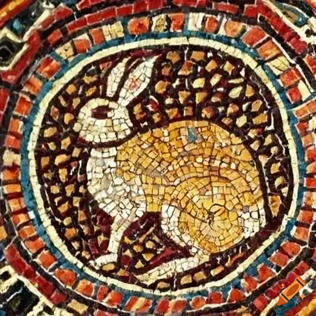 Magnificent byzantine mosaic with a javelina on Craiyon