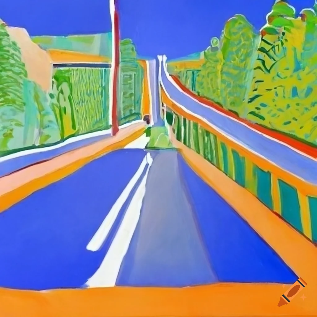 Geometric art inspired by highway overpass on Craiyon