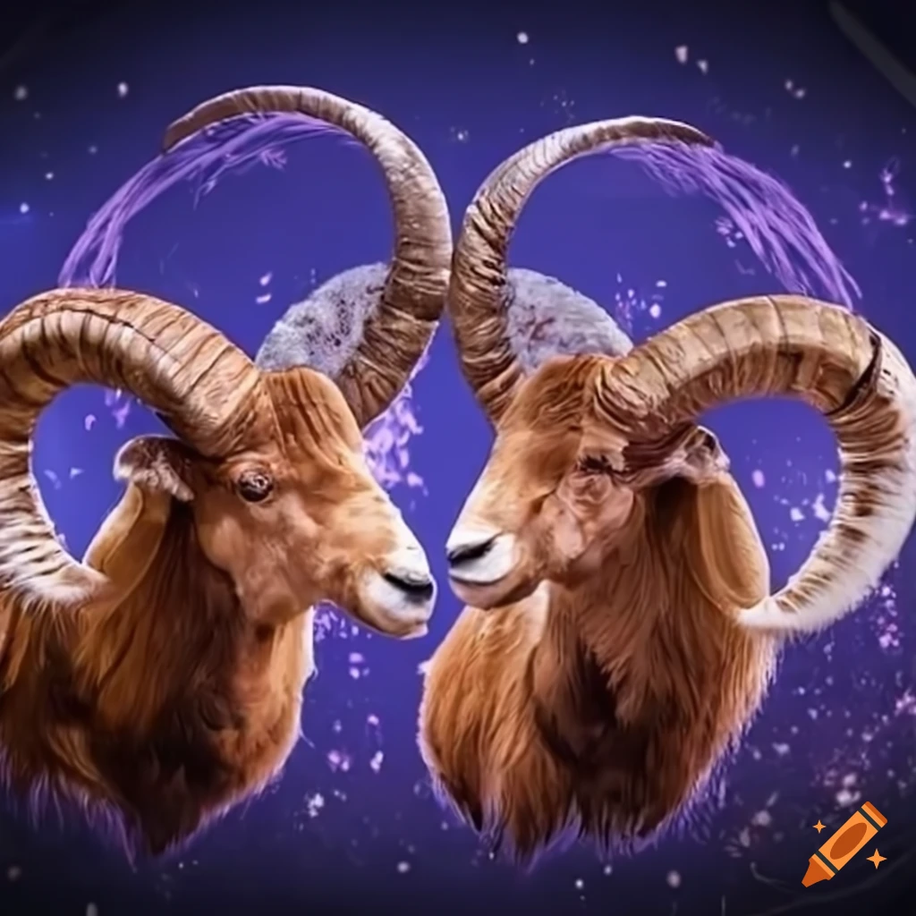 Two big horn rams expressing love