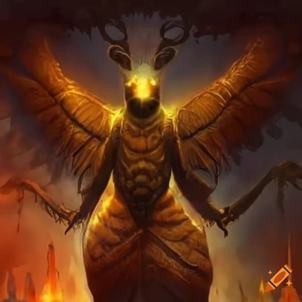 Illustration of apis, a bee god in a cave