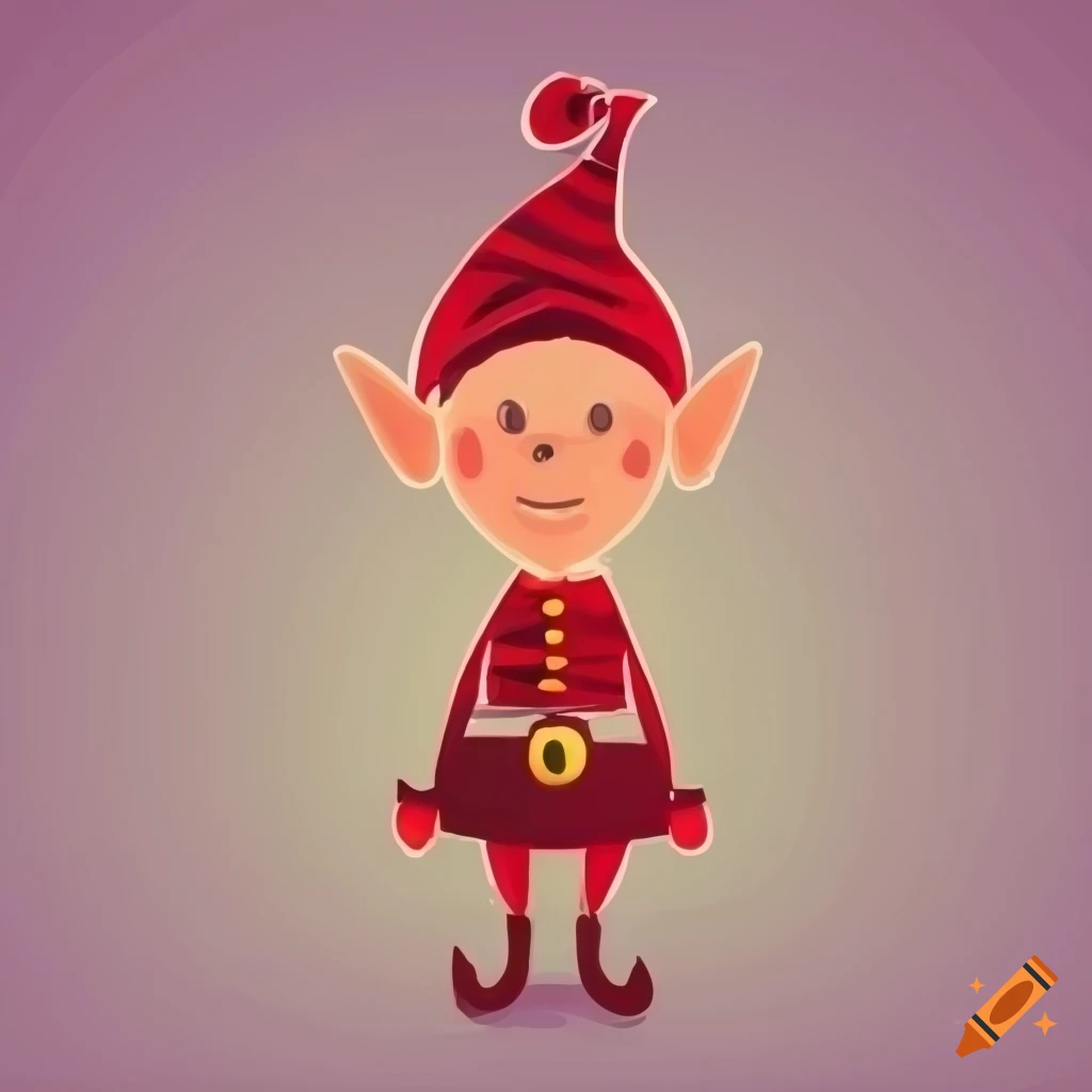 Minimalist vector art of an african american female christmas elf on ...