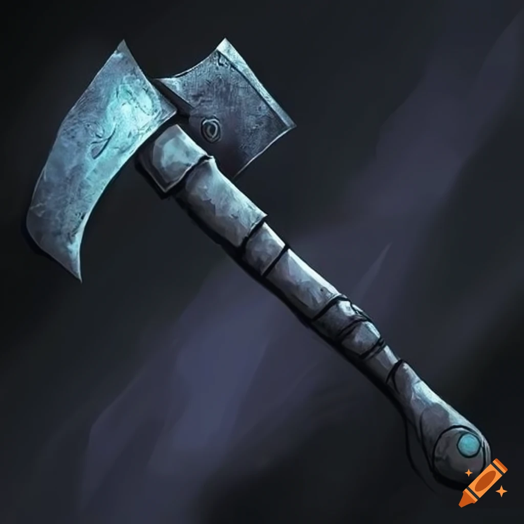 Black iron axe with a simple and menacing design
