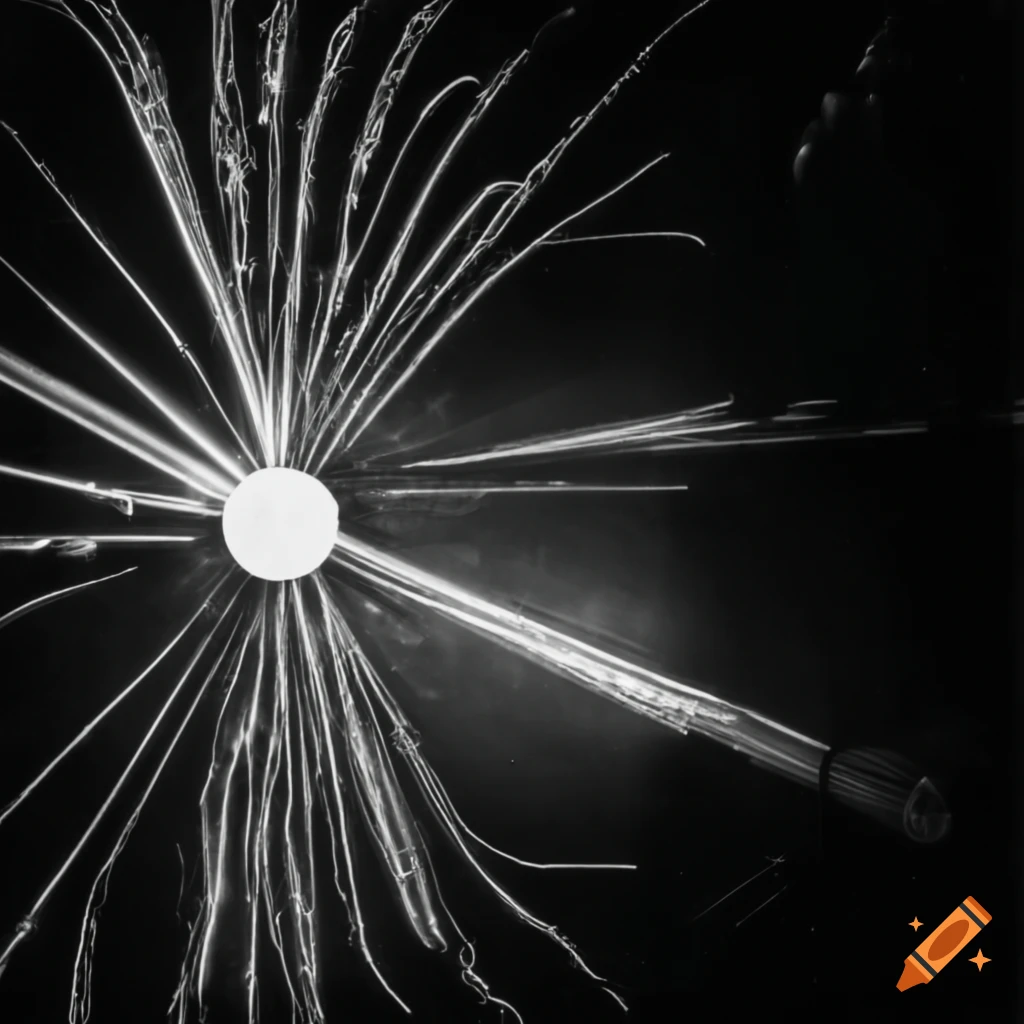 black and white photo of photon particles on Craiyon