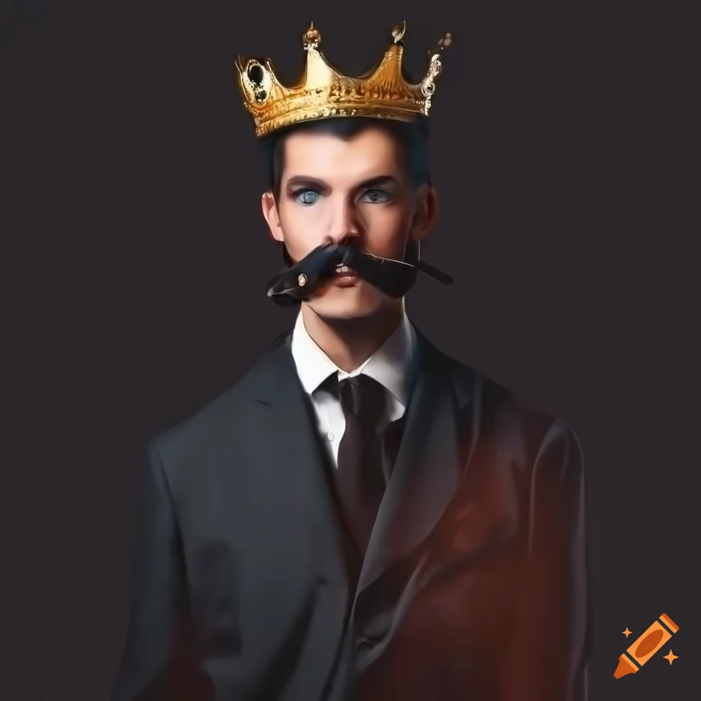 Portrait of a stylish young adult king on Craiyon