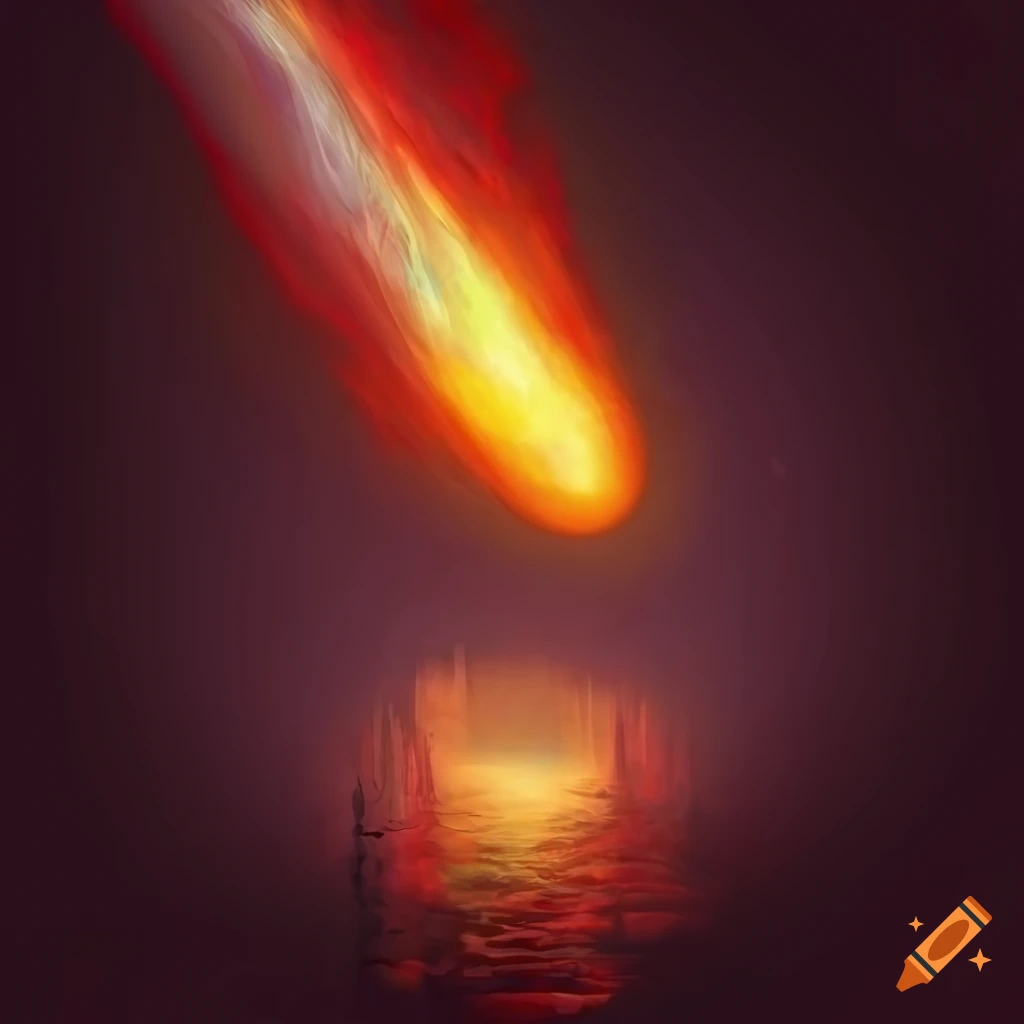 Digital art of a blazing comet in space on Craiyon