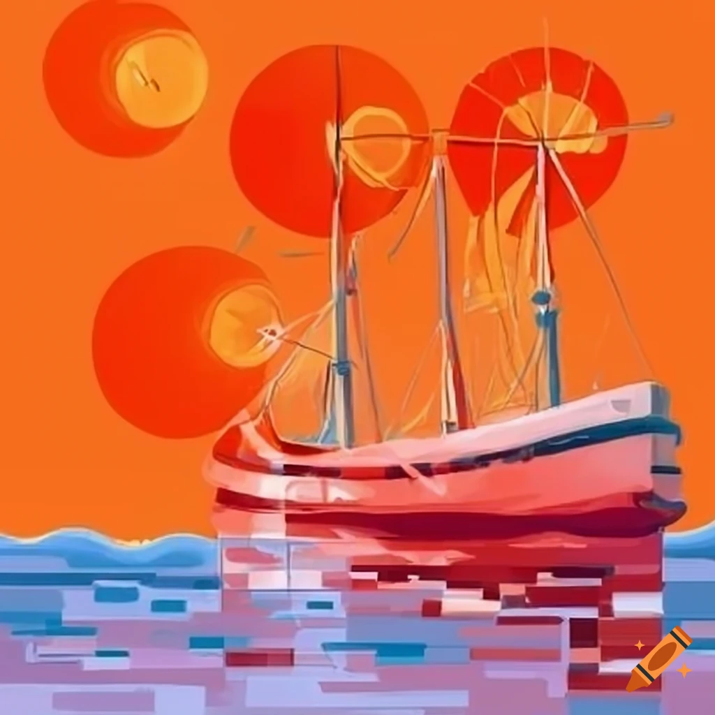 Colorful marine anchor in picasso style on Craiyon