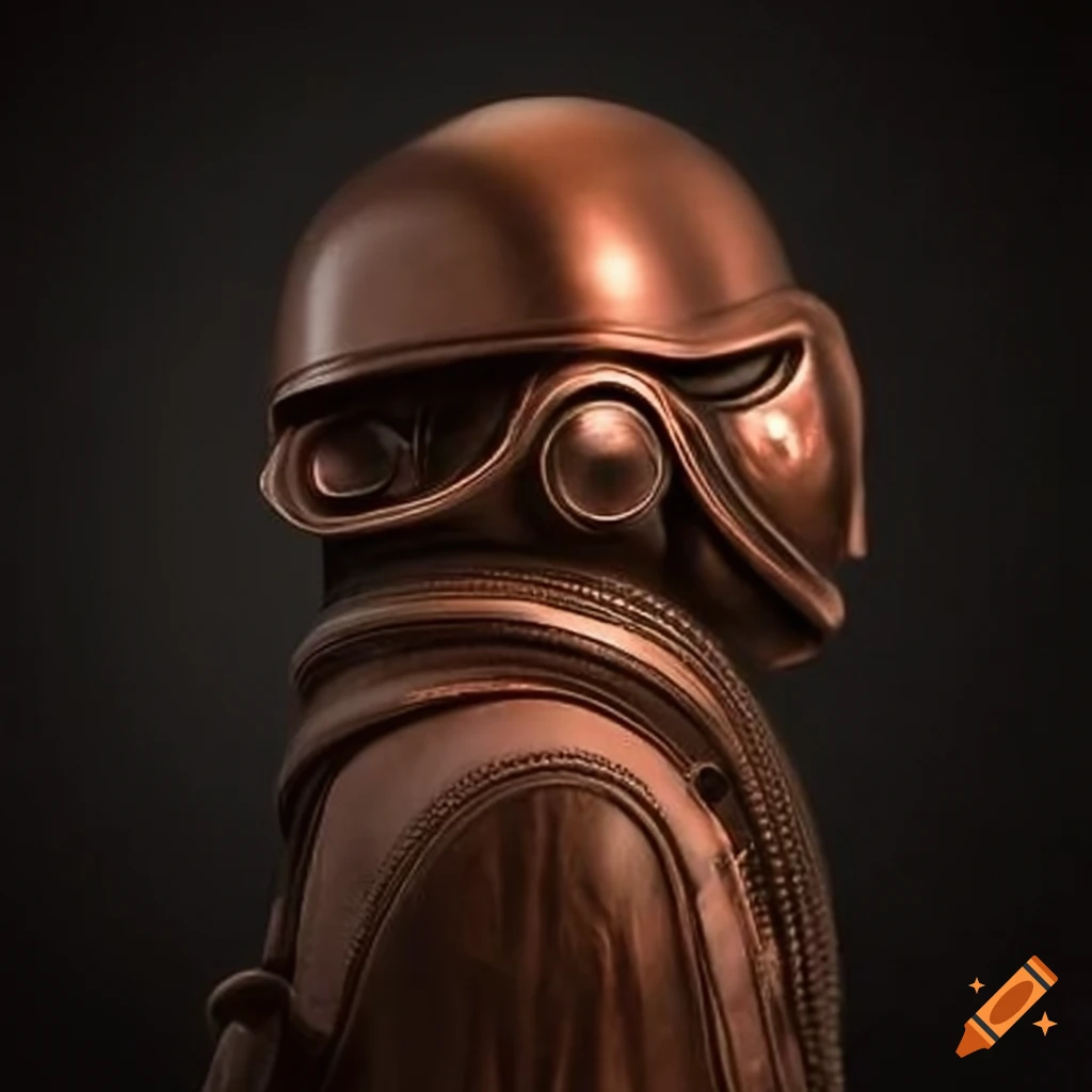 Copper soldier sculpture