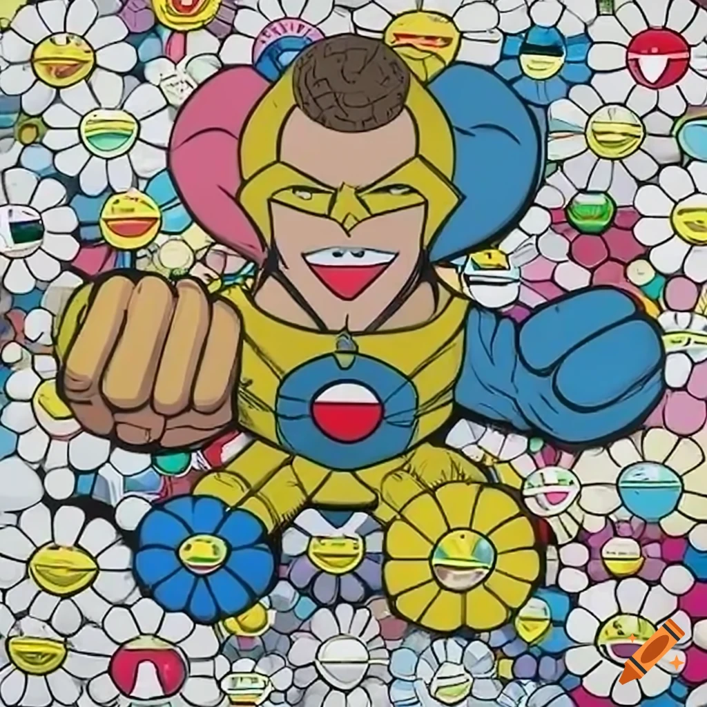Power man and iron fist artwork by takashi murakami on Craiyon