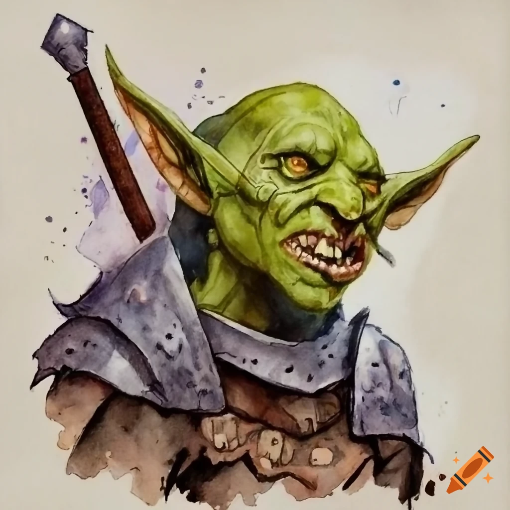 Sketch of a medieval goblin character by larry elmore on Craiyon